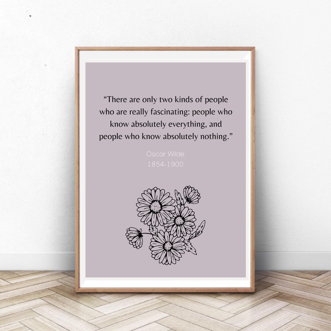 Oscar Wilde Print, Floral Garden Print, Wall Decor, Writer Decor ...