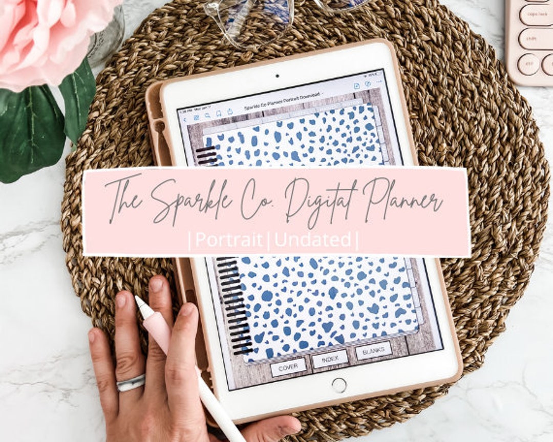 Undated Pink Leopard Print DIGITAL PLANNER +portrait Layout |the ...