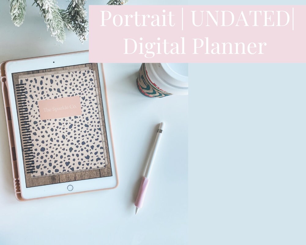 Undated Pink Leopard Print DIGITAL PLANNER +portrait Layout |the ...
