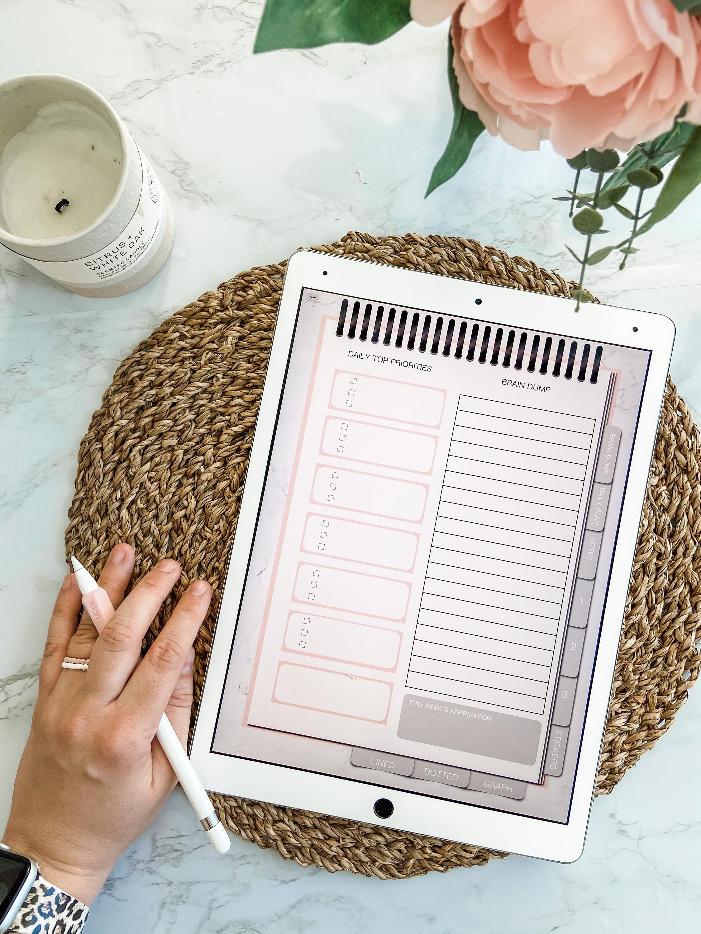 DIGITAL Daily Notepad | to Do List | Pink Productivity Planner ...