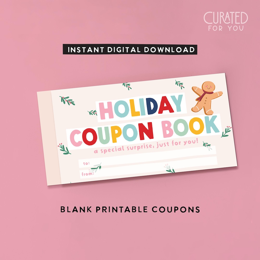 DIGITAL Printable Holiday Coupon Book for Kids | Customizable Tickets ...