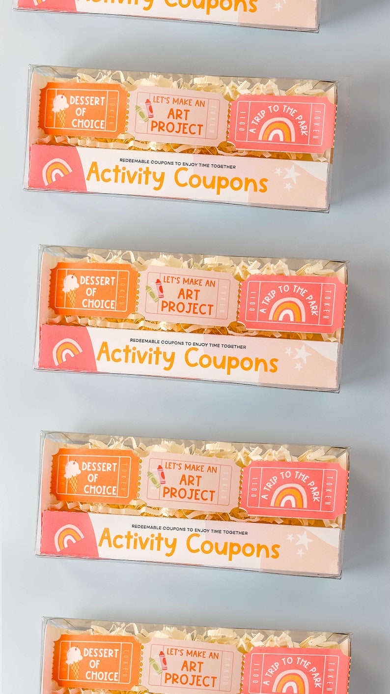 Personalized Activity Coupons for Kids - Fun Colorful Family Gift - Etsy
