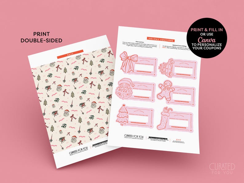 Christmas Gift Vouchers - Printable Coupon Book - Customizable 2026 ...