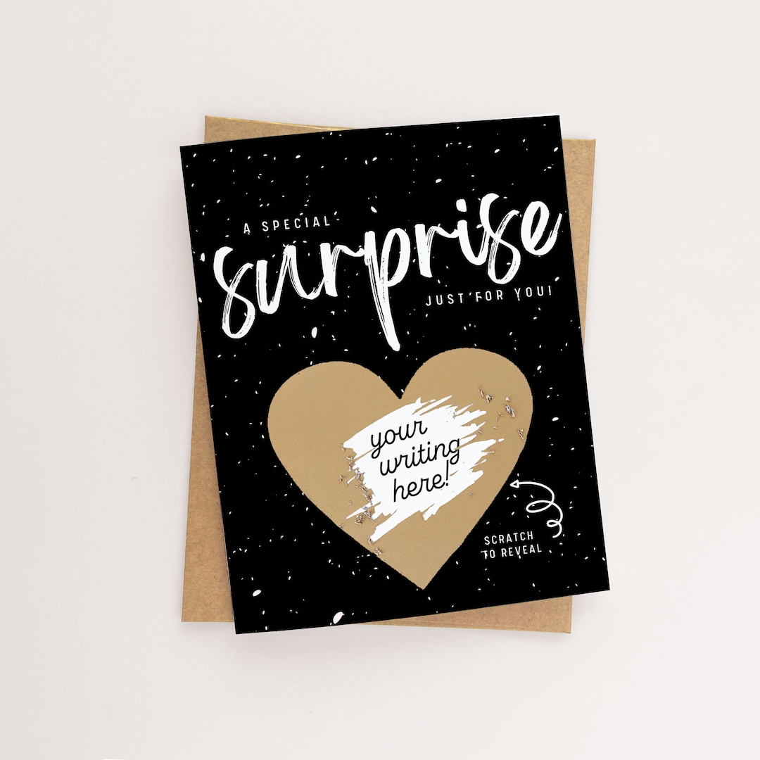 Surprise Scratch off Card - Cute Birthday Gift Card, Pink Christmas ...