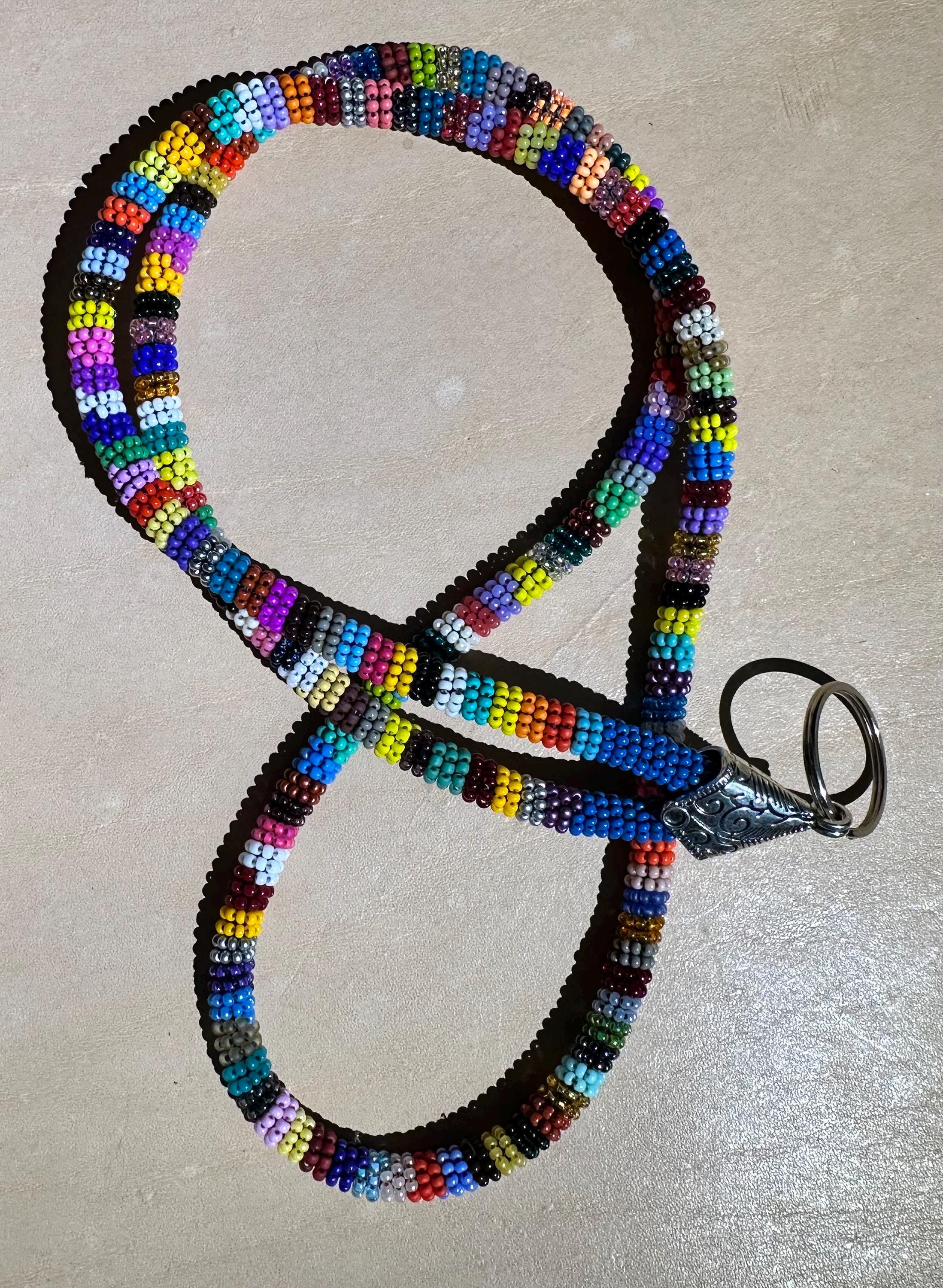 Multi Colored Beaded Lanyard - Etsy