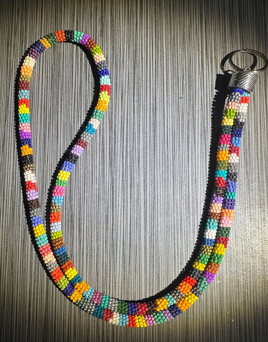 Color Blocks Beaded Wrapped Lanyard - Etsy