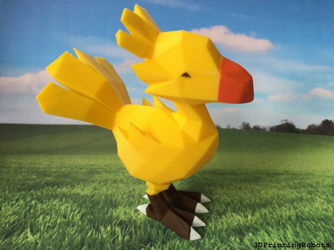 Low Poly Chocobo 4" Figure. Fully 3D Printed in Multicolour, Final ...
