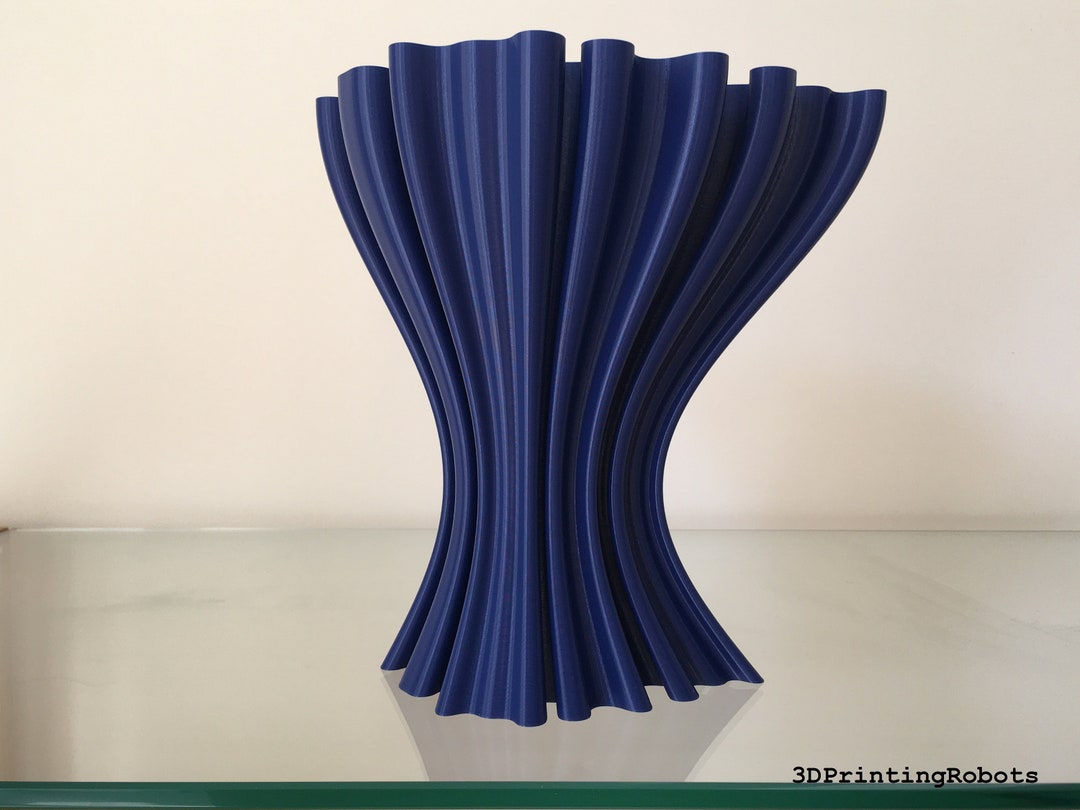 Modern Wavy Vase for Artificial Flowers, Geometric Vase, Contemporary ...