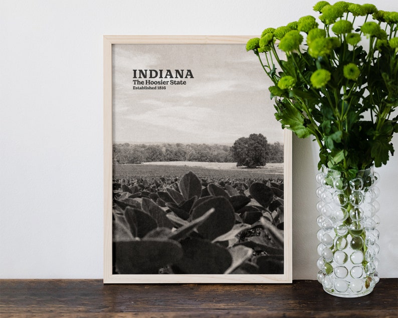Indiana Poster Indiana Print Indiana Wall Art Indiana - Etsy