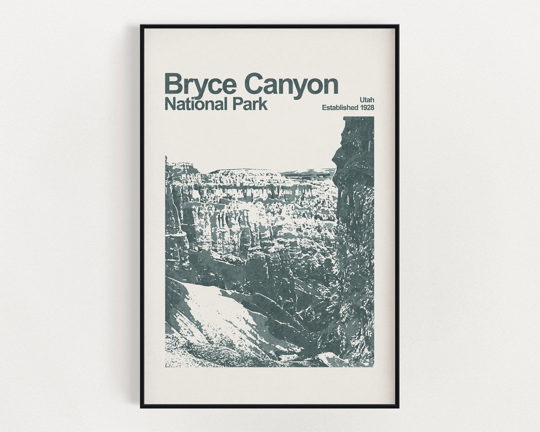 Bryce Canyon National Park Poster - Minimalist Wall Art - National Park ...