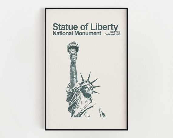 Statue of Liberty National Monument Poster Minimalist Wall | Etsy