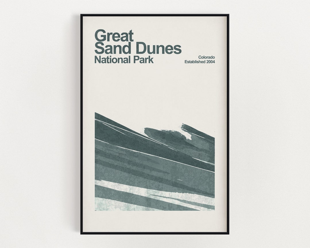 Great Sand Dunes National Park Poster - Minimalist Wall Art - National ...