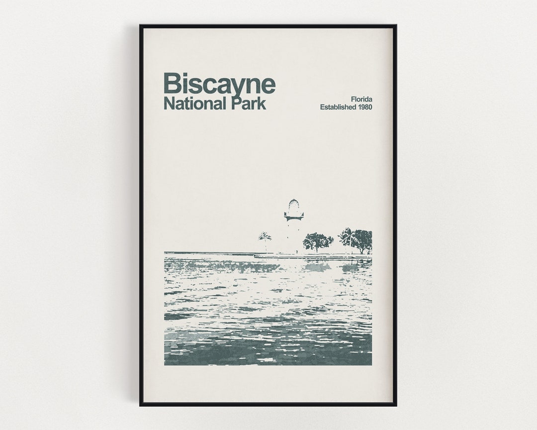 Biscayne National Park Poster - Minimalist Wall Art - National Park ...