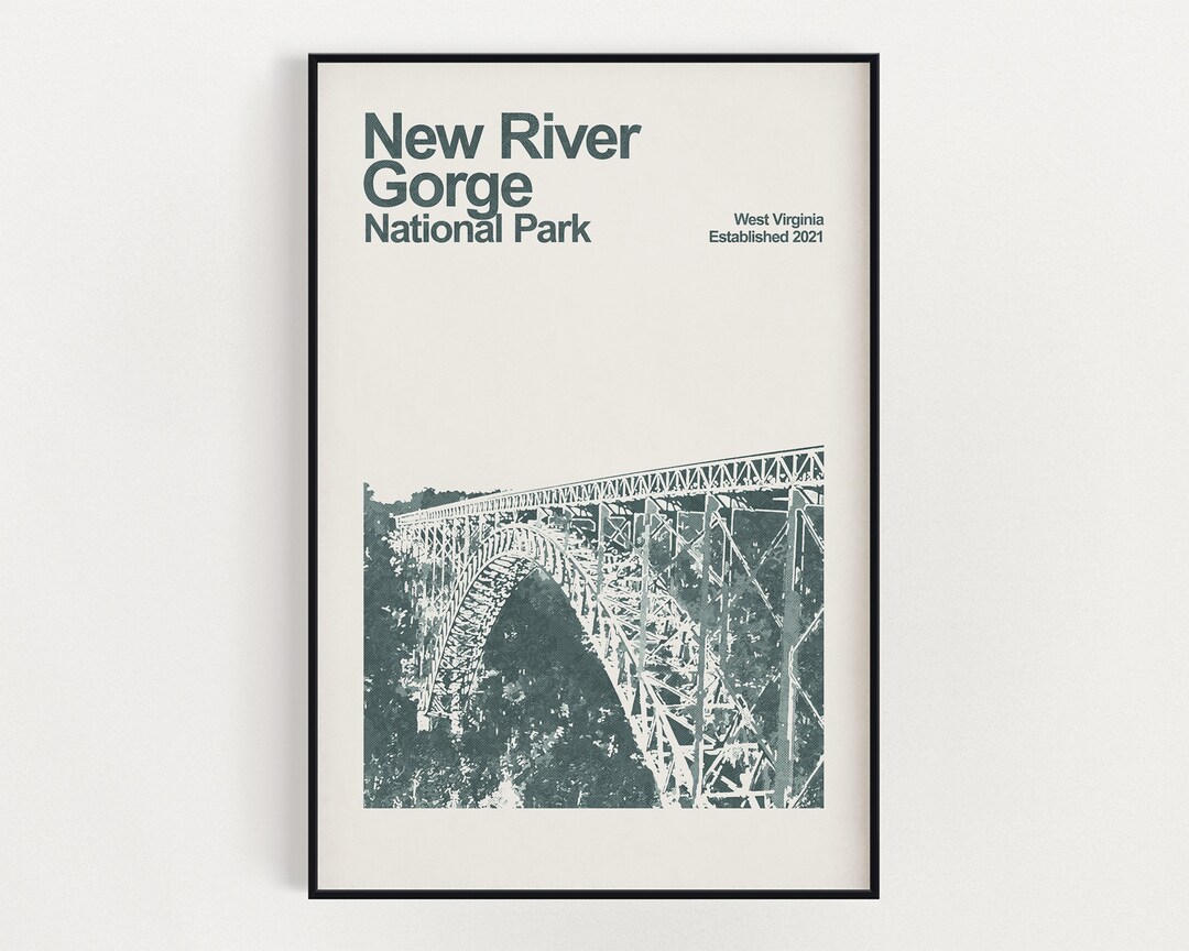 New River Gorge National Park Poster - Minimalist Wall Art - National ...