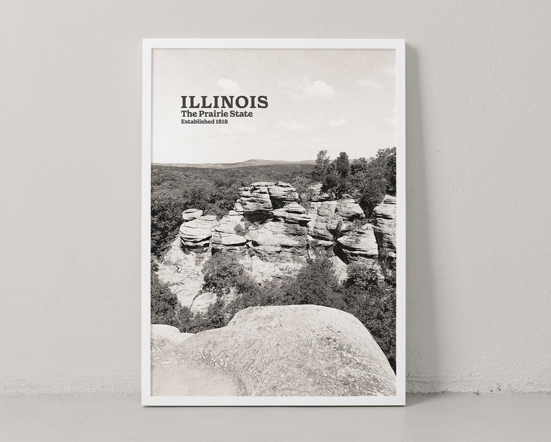 Illinois Poster - Illinois Print - Illinois Wall Art - Illinois ...