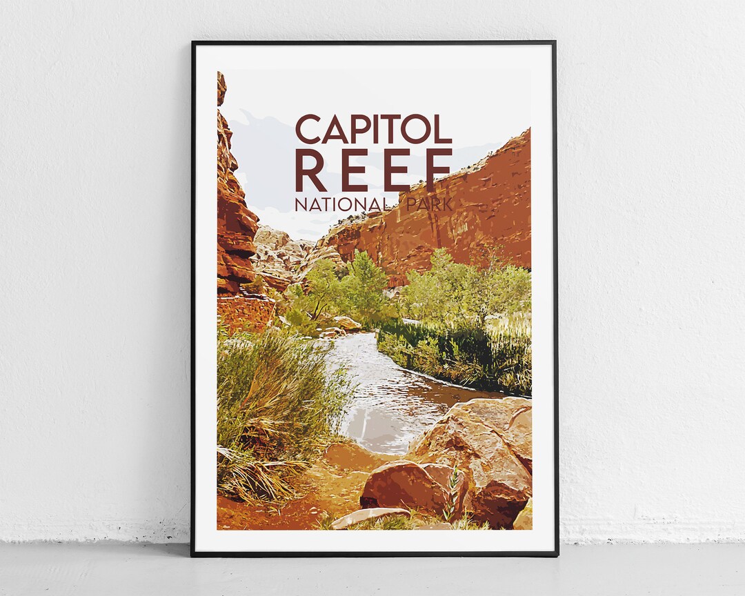 Capitol Reef National Park Travel Poster - Vintage Style Utah National ...