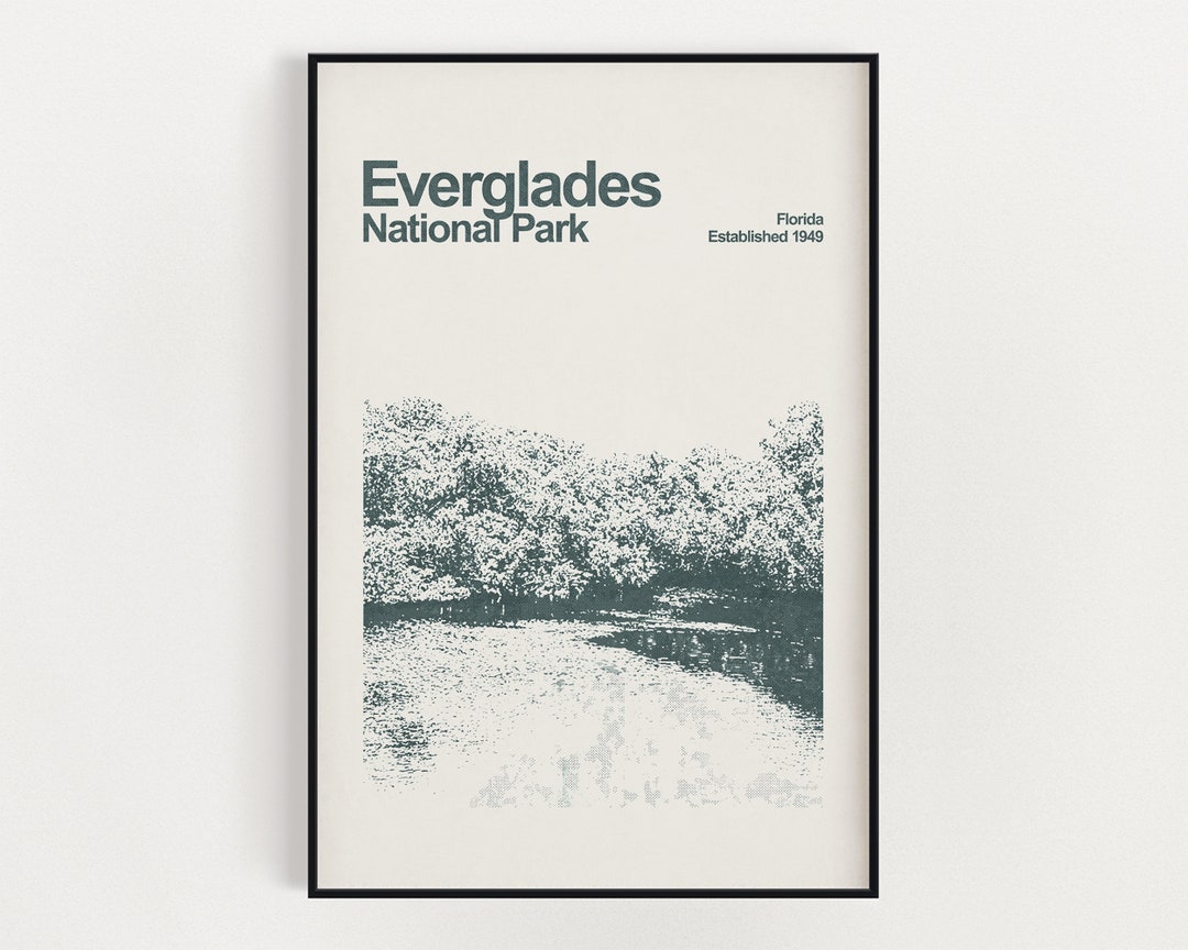 Everglades National Park Poster - Minimalist Wall Art - National Park ...