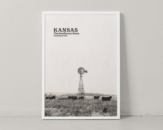 Kansas Poster Kansas Print Kansas Wall Art Kansas - Etsy
