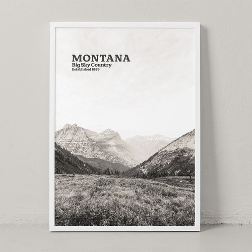 Montana Poster Montana Print Montana Wall Art Montana Etsy