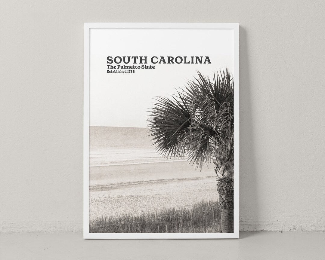 South Carolina Poster - South Carolina Print - South Carolina Wall Art ...