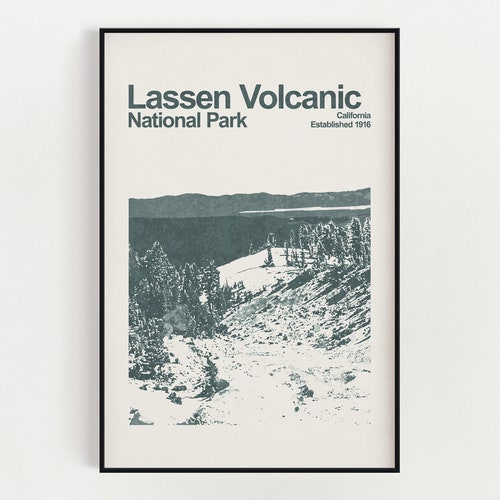 Lassen Volcanic National Park Poster National Park Poster - Etsy