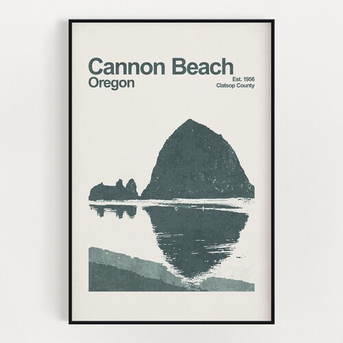 Cannon Beach Oregon Poster Minimalist Wall Art - Etsy