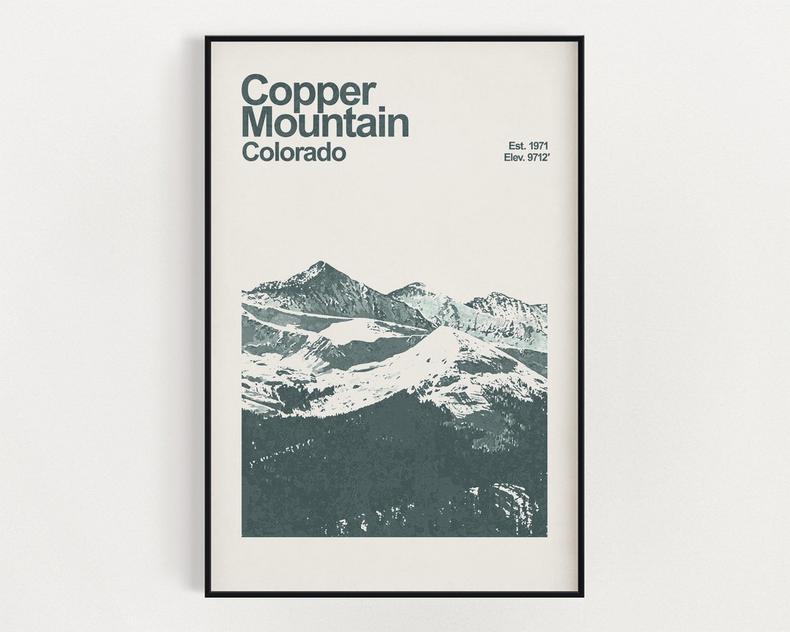 Copper Mountain Colorado Poster Minimalist Wall Art Ski | Etsy