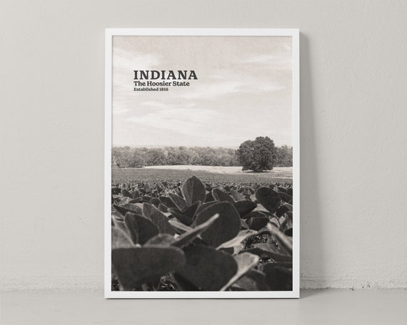 Indiana Poster Indiana Print Indiana Wall Art Indiana - Etsy