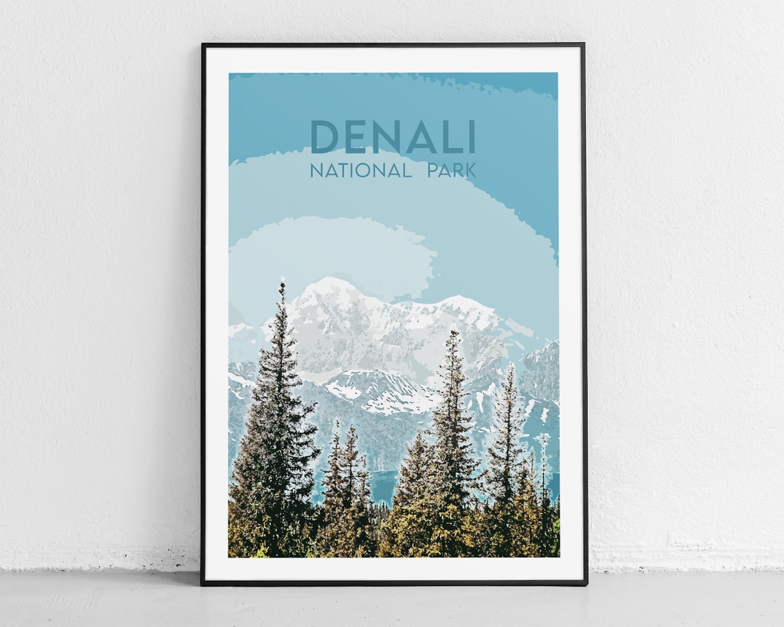 Denali Print National Park Poster Modern Travel Poster - Etsy