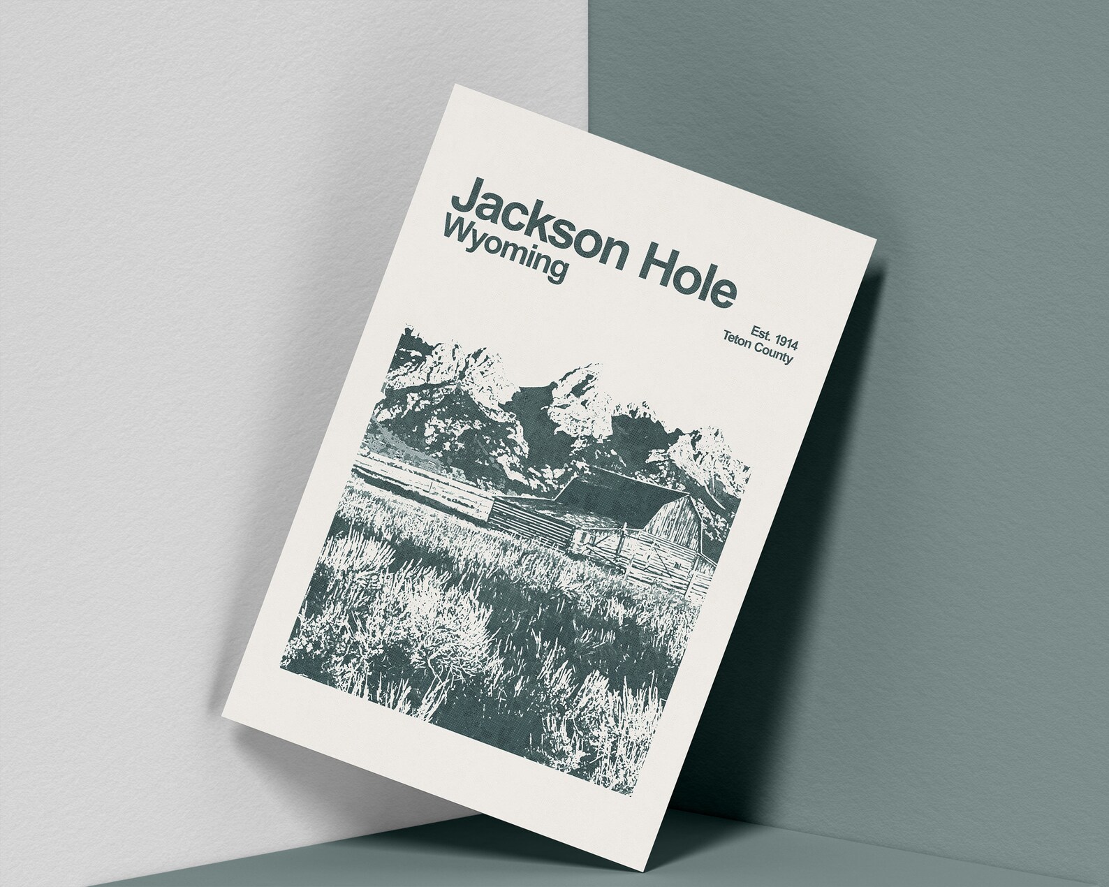 Jackson Hole Wyoming Poster Minimalist Wall Art | Etsy