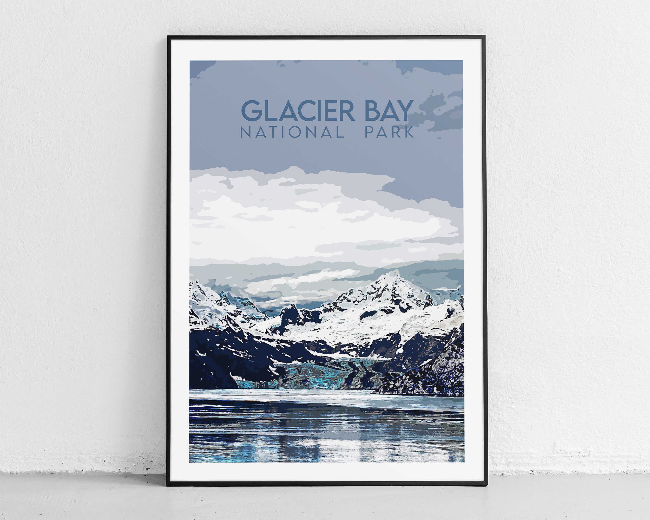 Glacier Bay Print National Park Service Modern Travel | Etsy
