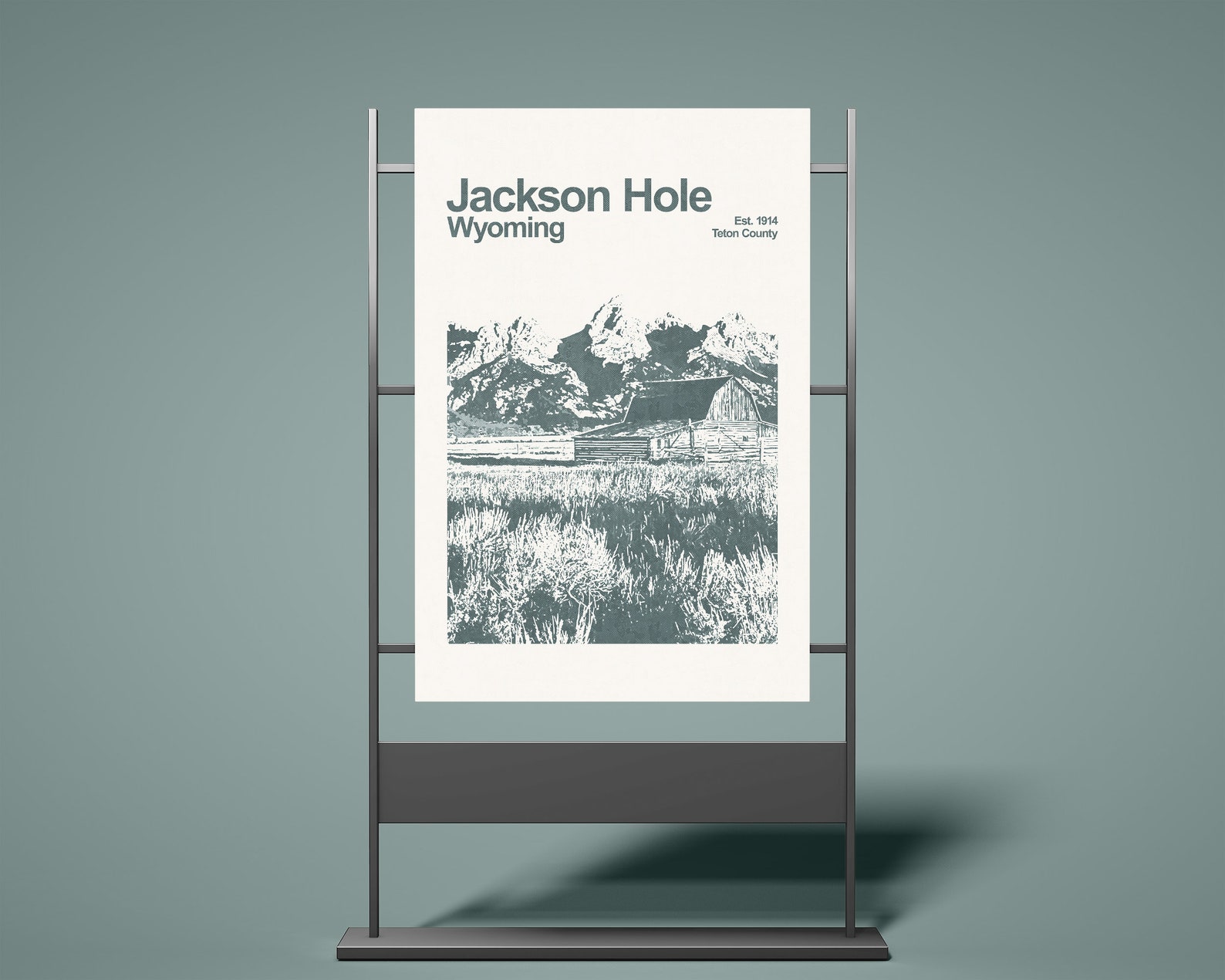 Jackson Hole Wyoming Poster Minimalist Wall Art | Etsy