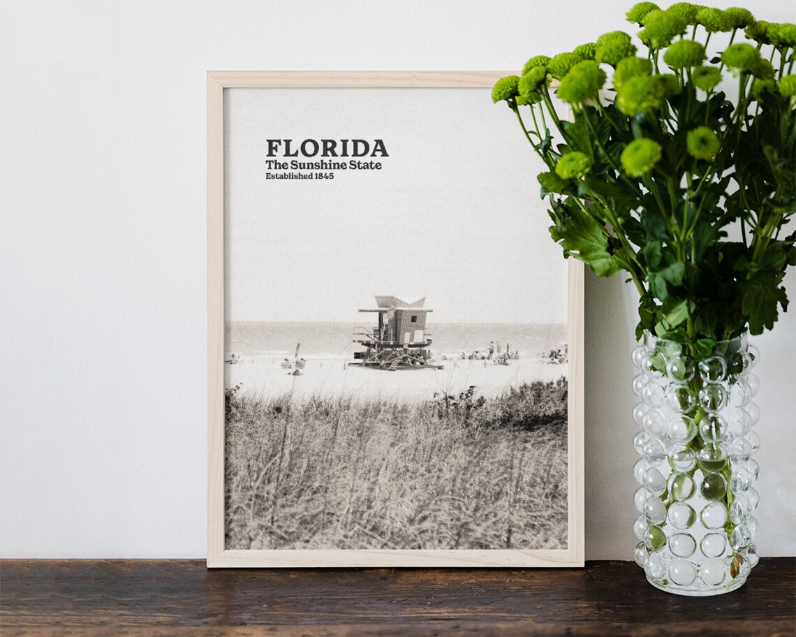 Florida Poster Florida Print Florida Wall Art Florida | Etsy