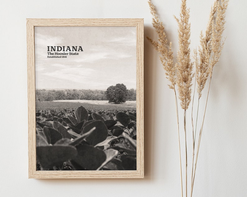 Indiana Poster Indiana Print Indiana Wall Art Indiana - Etsy