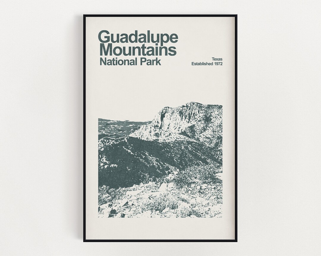 Guadalupe Mountains National Park Poster - Minimalist Wall Art ...