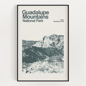 Guadalupe Mountains National Park Poster - Minimalist Wall Art ...