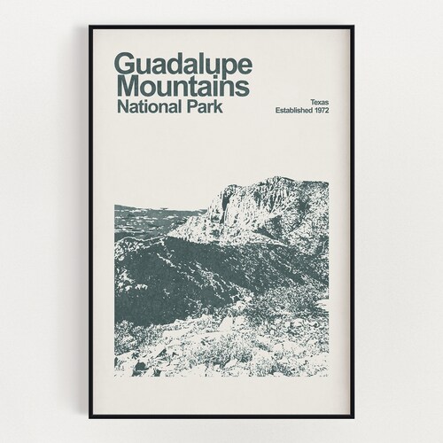 Guadalupe Mountains National Park Poster Minimalist Wall Art - Etsy