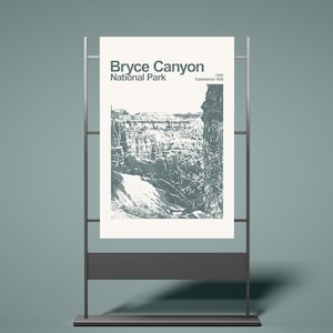 Bryce Canyon National Park Poster - Minimalist Wall Art - National Park ...