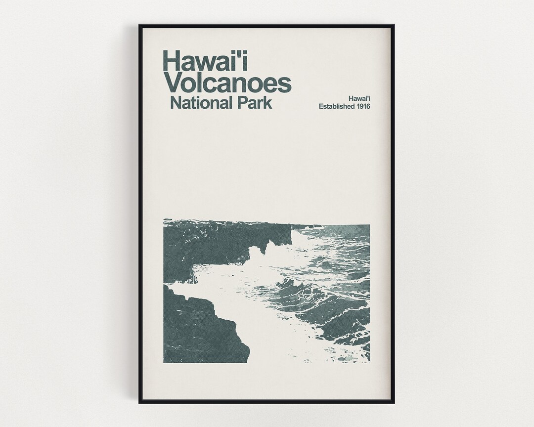 Hawaii Volcanoes National Park Poster - Minimalist Wall Art - National ...