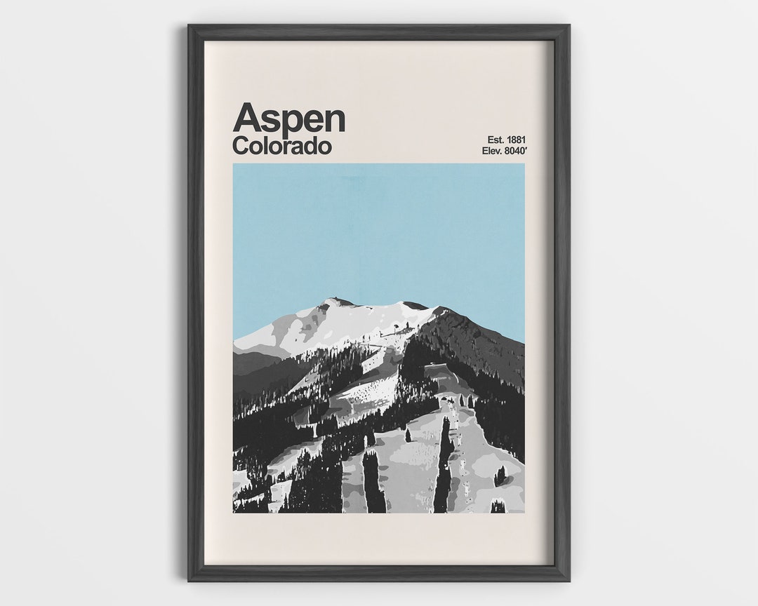 Aspen Colorado - Mid-century Travel Poster - Ski Colorado - Ski Resort ...