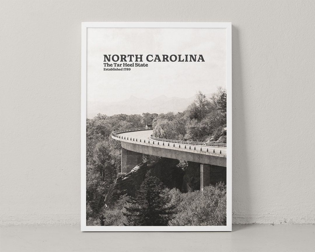 North Carolina Poster - North Carolina Print - North Carolina Wall Art ...