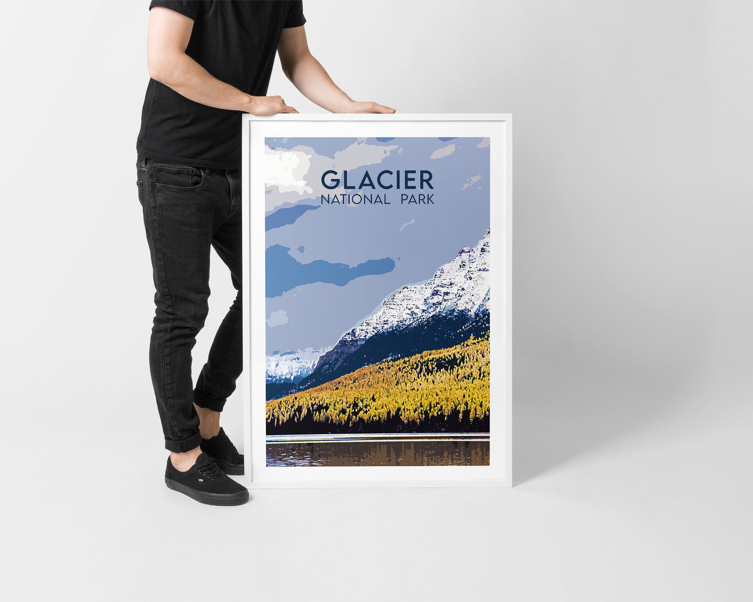 Glacier Print National Park Service NPS Illustration - Etsy