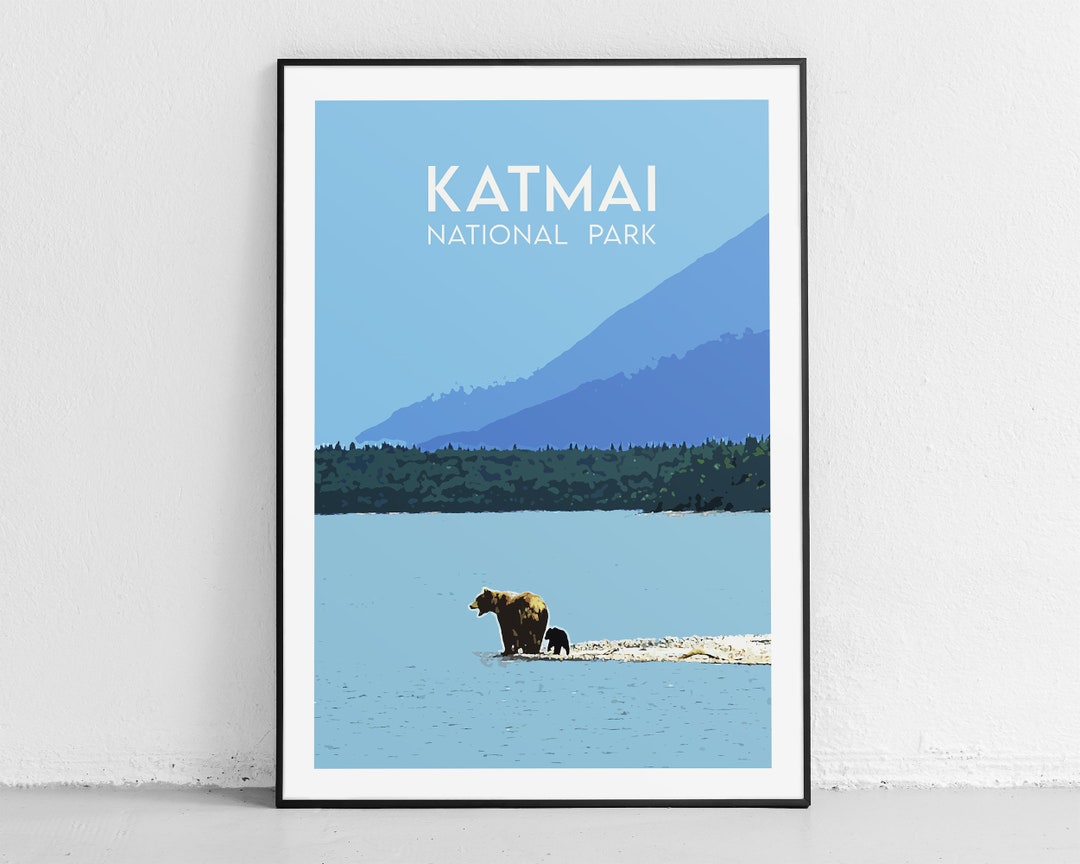 Katmai Print - National Park Service - NPS Illustration - Colorful ...