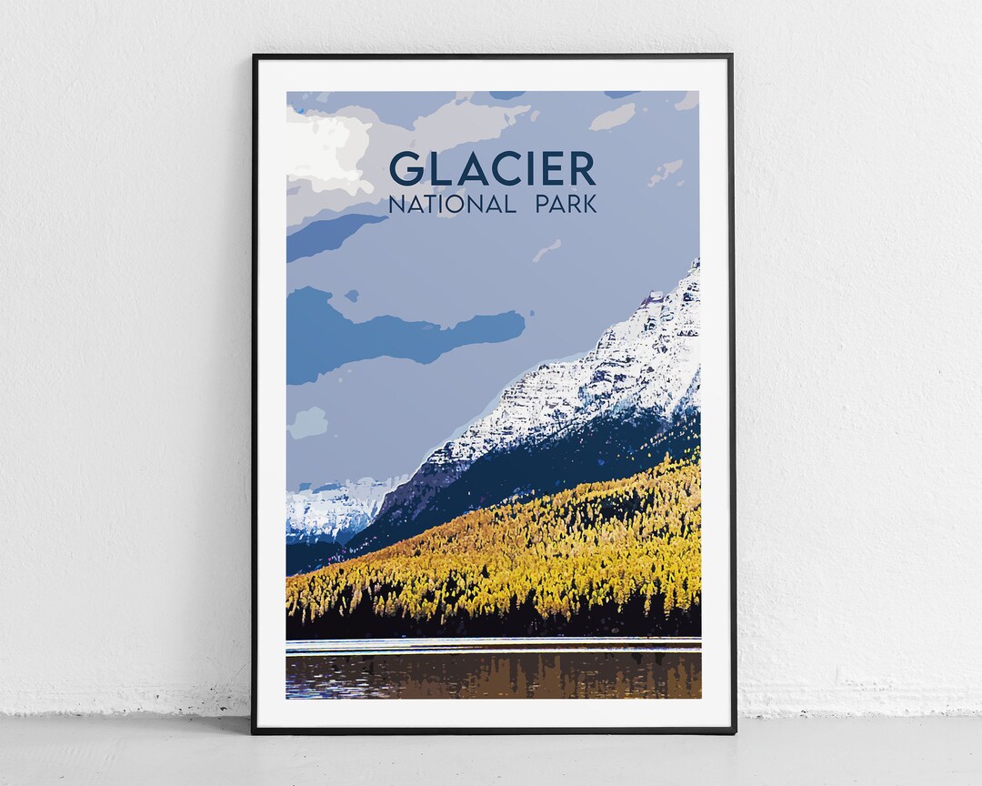 Glacier Print - National Park Service - NPS Illustration - Colorful ...