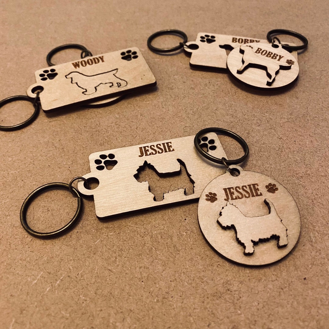 Matching Dog Tag and Keyring Set - Personalised Dog Accessories - Etsy