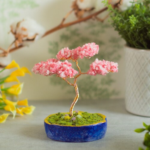 Handcrafted Cherry Blossom Copper Bonsai Tree | Etsy