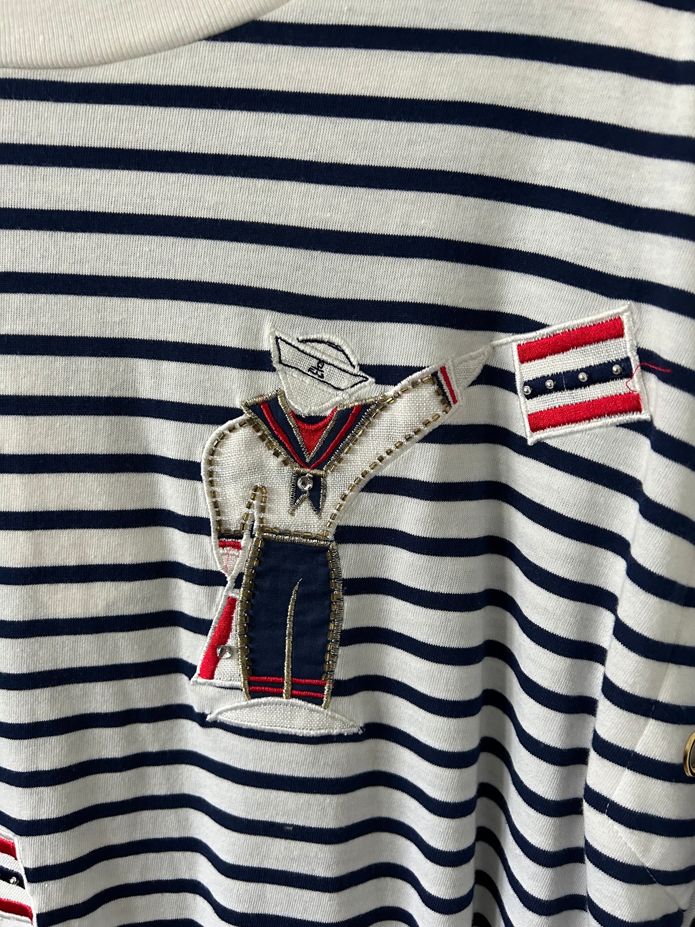 Vintage Nautical Preppy Sailor Knit Tunic Top - Etsy