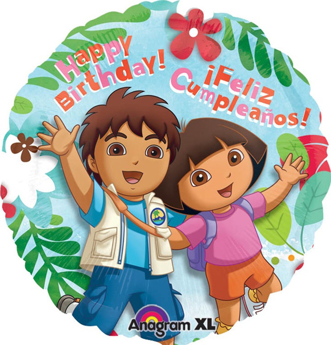 Dora & Diego Happy Birthday 18 Round Mylar Birthday Balloon - Etsy