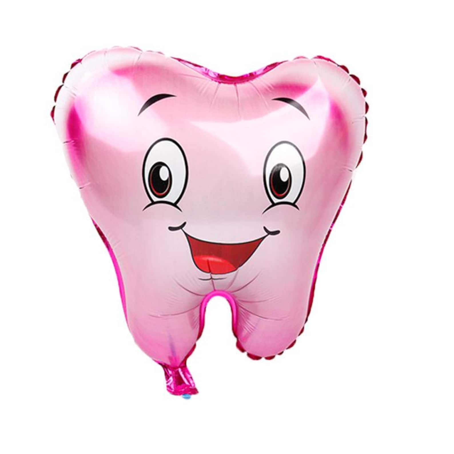 Pink Tooth Balloon Set - Tooth Shaped Balloon, 18" Pink Star and Heart ...