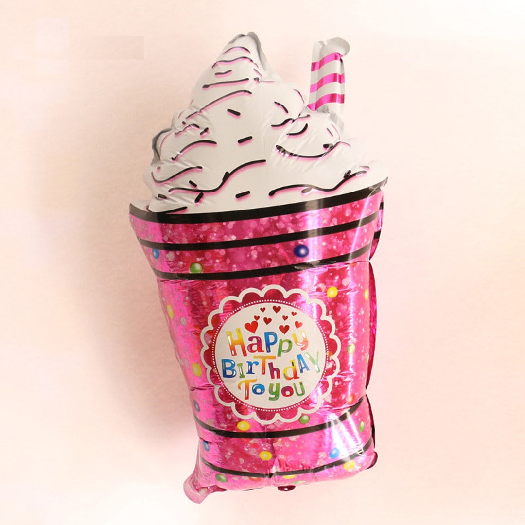 Ice Cream Shake Large Happy Birthday to You Shake Mylar Balloon - Etsy